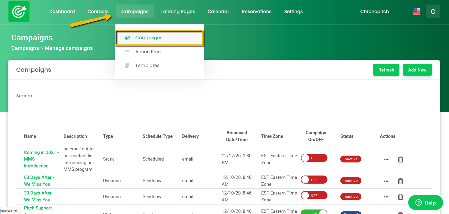 Creating a Static Campaign or Email Blast in PITCHcrm – PITCHcrm